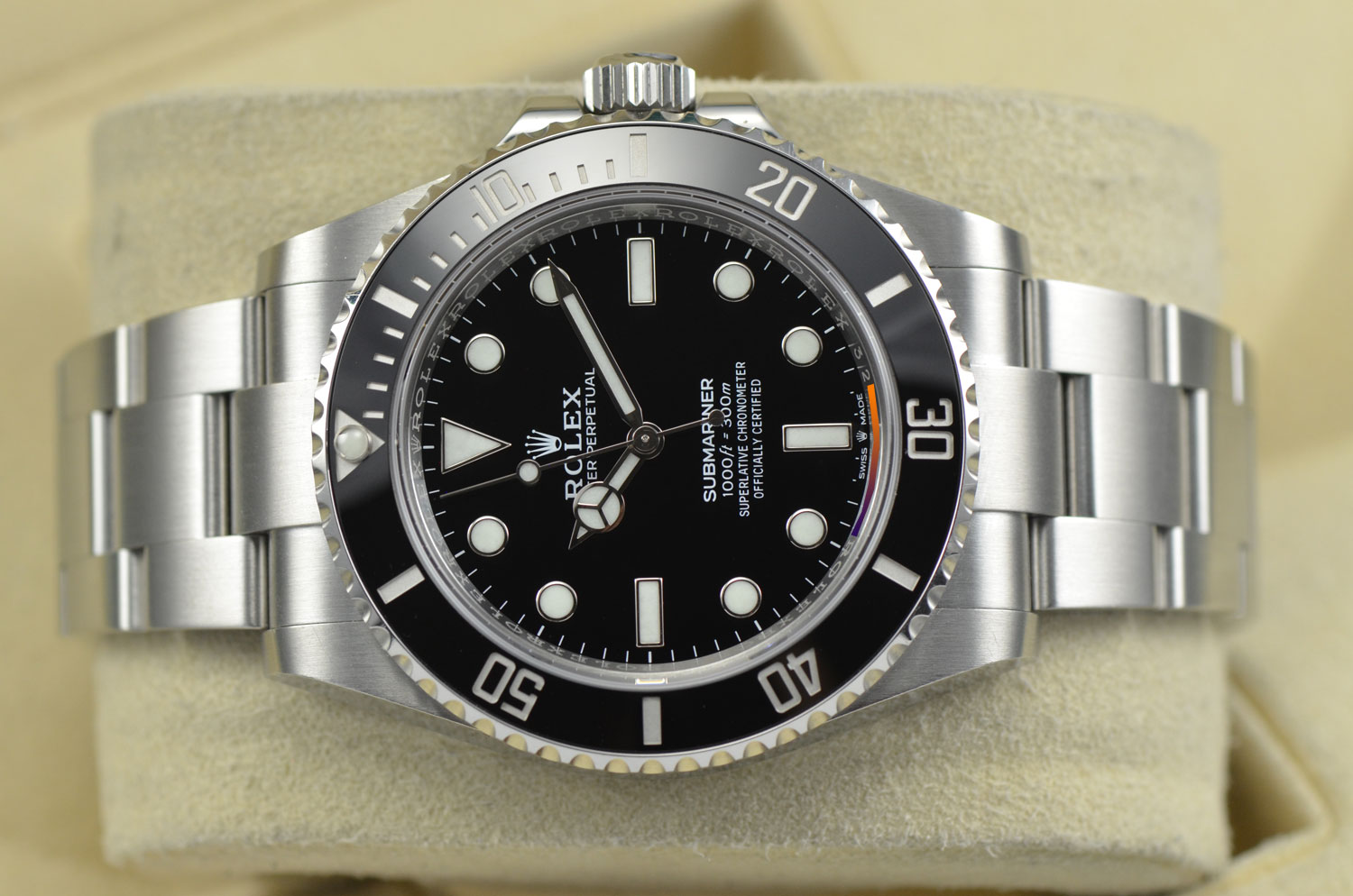 Mens Rolex No Date Ceramic Submariner Black Dial Steel Automatic 41MM ...