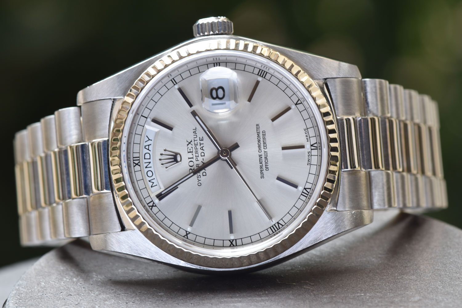 *RESERVED* Rolex Day-Date President 36MM Silver Dial 18K White Gold ...